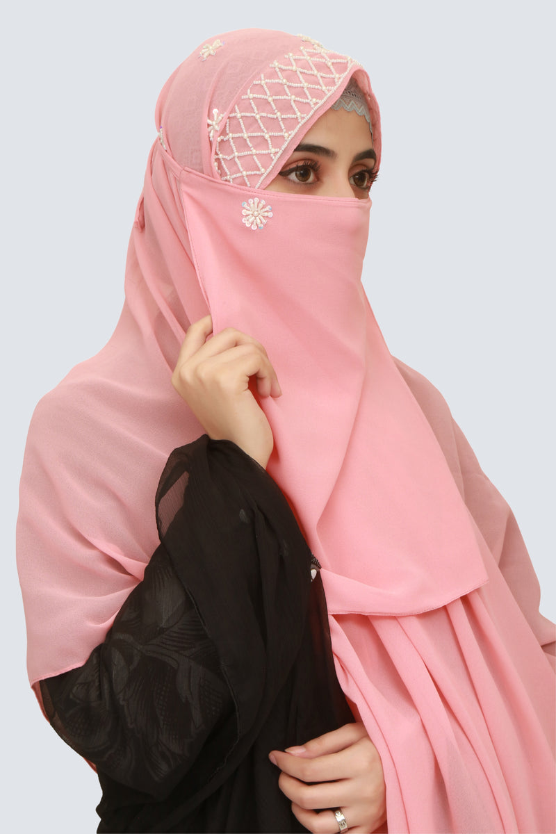 Cut Dana Work Embroidered Hijab Niqab Set – My Ridah