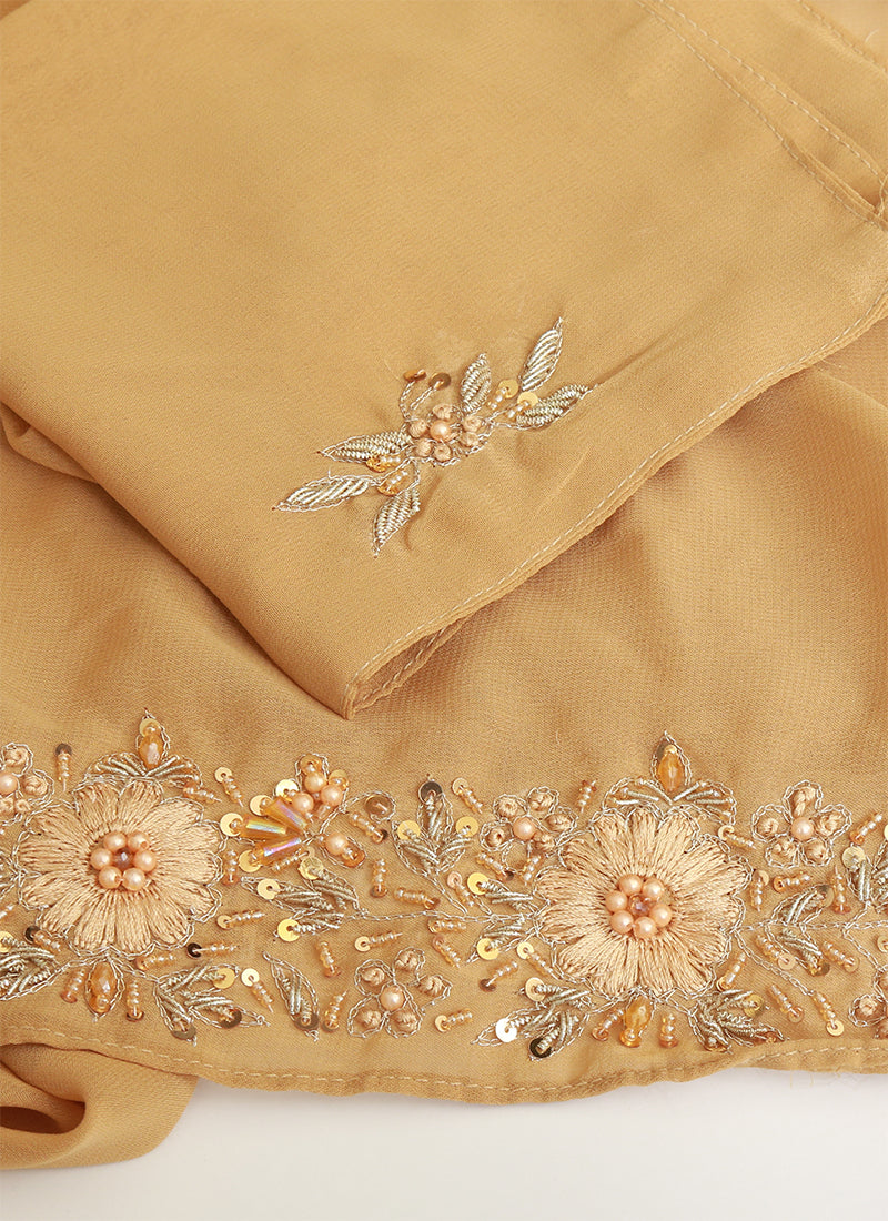 Fancy Embroidered Hijab Niqab Set - Golden – My Ridah