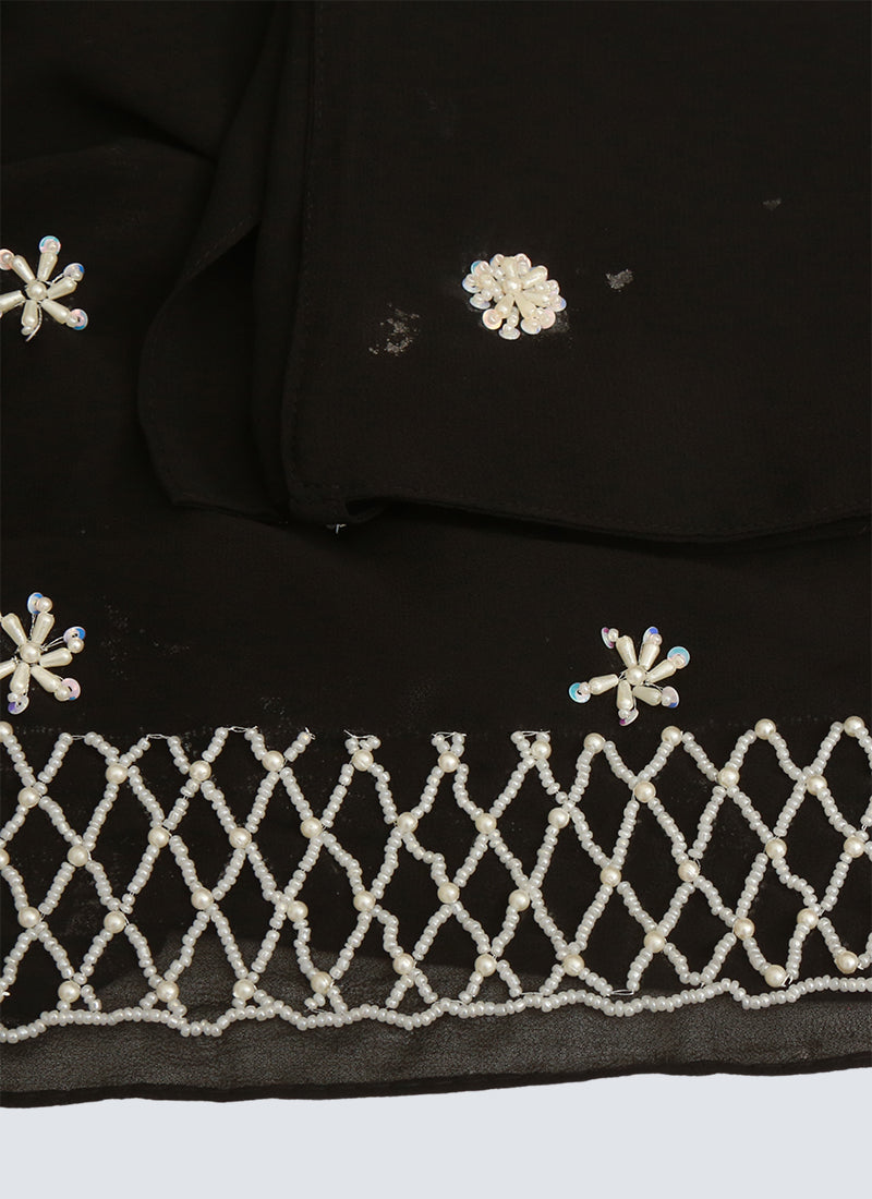 Cut Dana Work Embroidered Hijab Niqab Set - Black – My Ridah