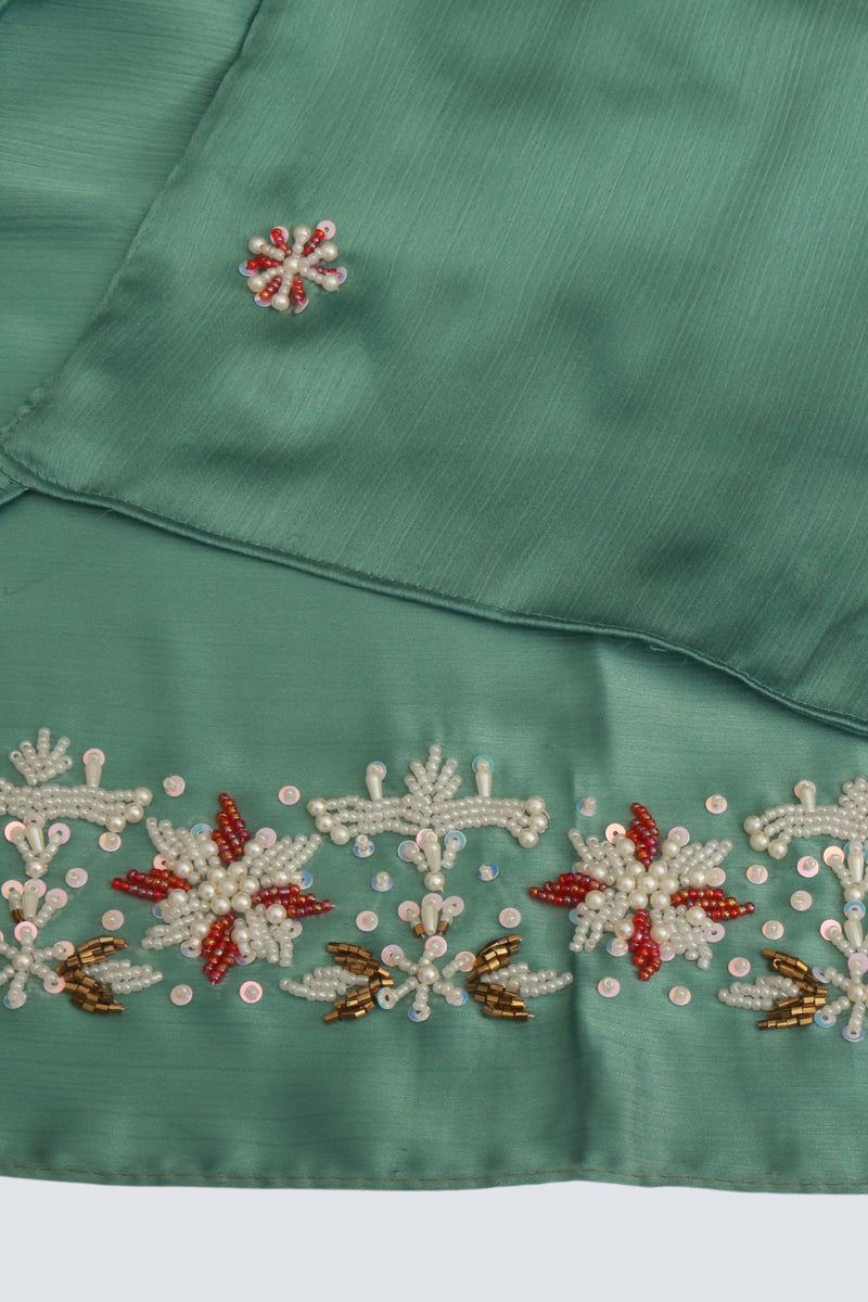 Pearl Embroidered Hijab Niqab Set - Teal Green – My Ridah