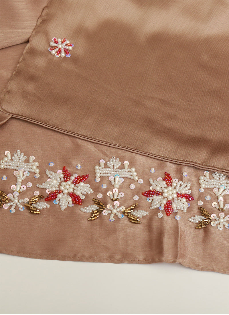 Pearl Embroidered Hijab Niqab Set - Fawn – My Ridah