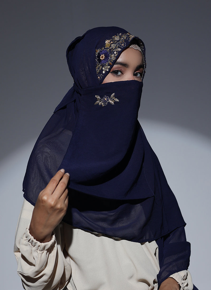 Fancy Embroidered Hijab Niqab Set – My Ridah