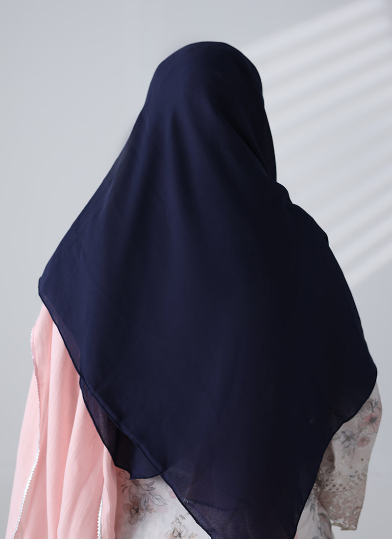 2-in-1 Instant Single Loop Hijab With Attached Cap - Navy Blue – My Ridah