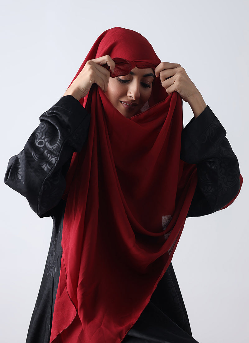 2-in-1 Instant Single Loop Hijab With Attached Cap - Maroon – My Ridah