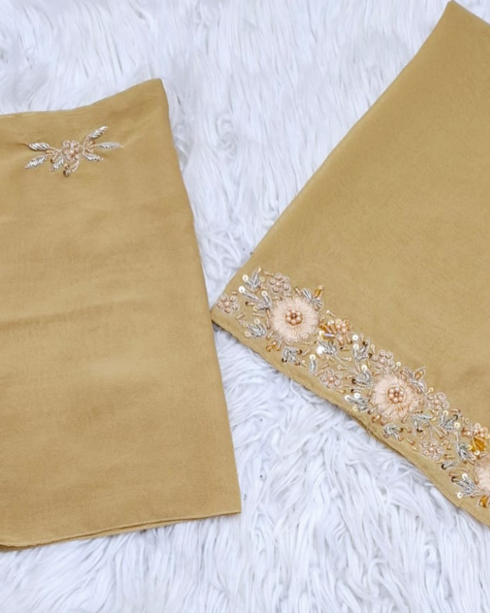 Fancy Embroidered Hijab Niqab Set - Golden – My Ridah